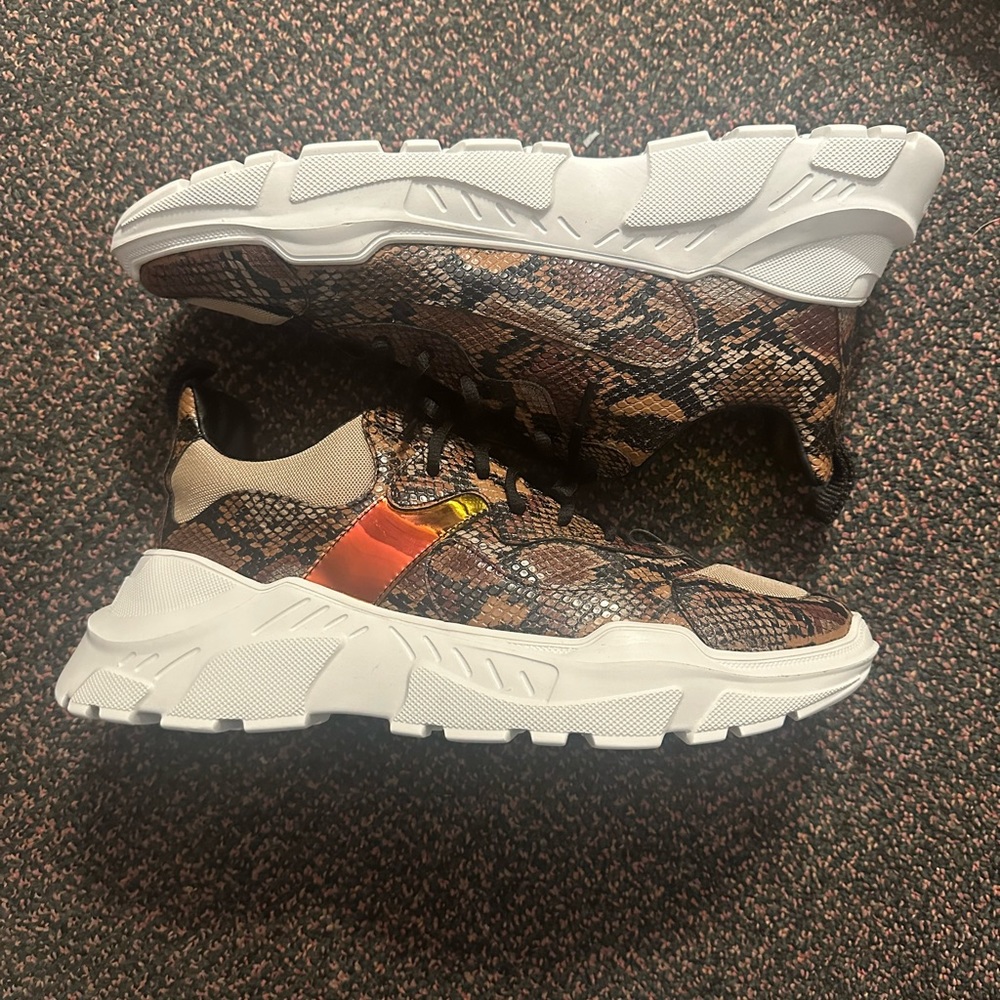 Men’s John Geiger 003 Brown Python Lux Sneakers Size … - Gem